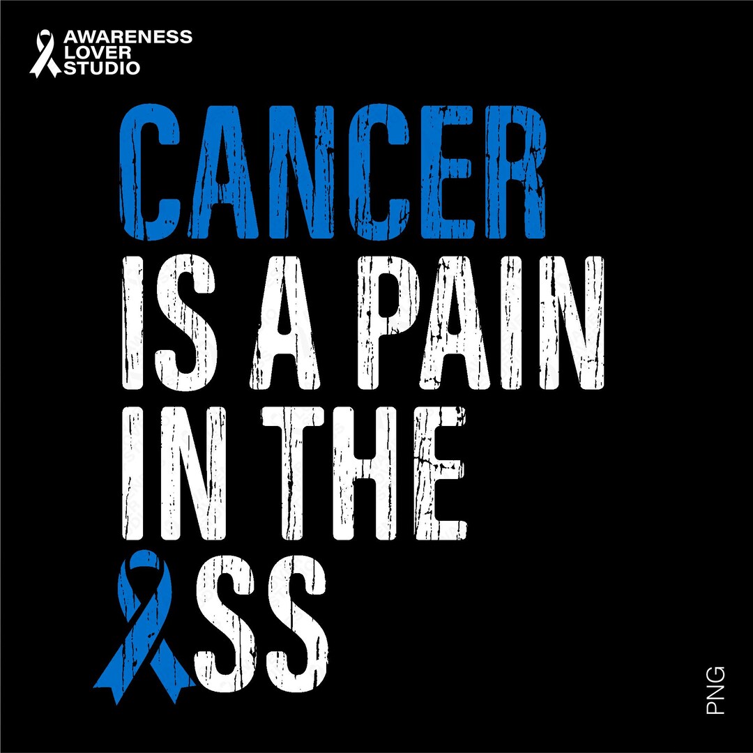 Colon Cancer Awareness SVG PNG: Blue Ribbon Support Design (digital ...