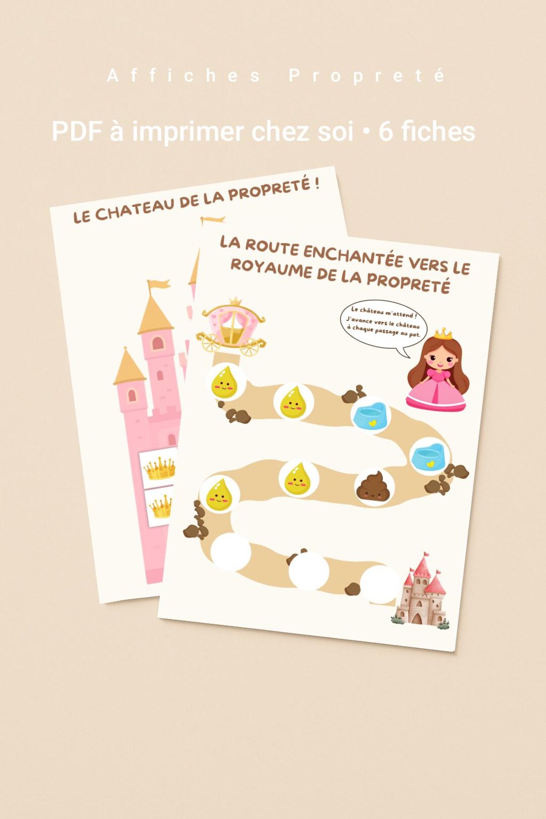 Potty Training - Digital File - PDF - Princess - Castle - Crown ...