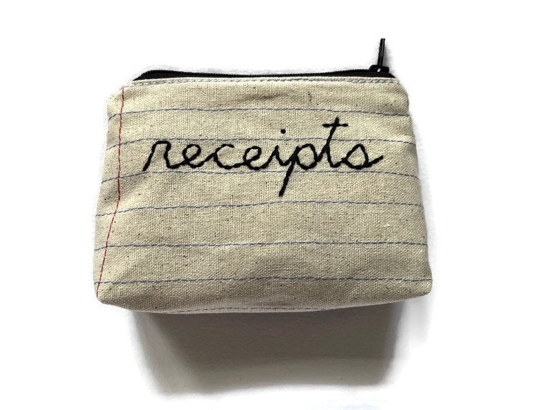 Receipts Bag Handmade Zip Pouch - Etsy