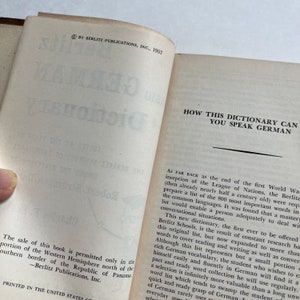 Berlitz Basic German Dictionary - Published in 1957 - Soft Cover - Etsy