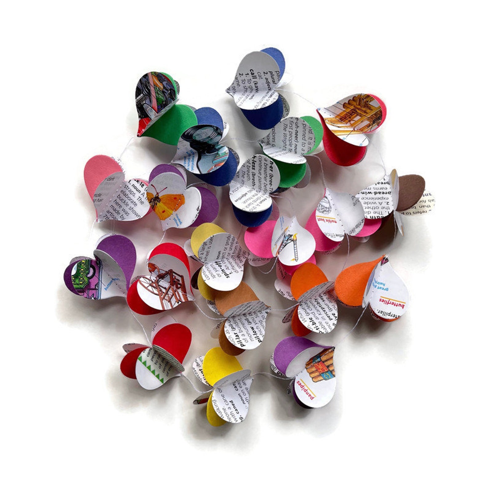 Paper Heart Garland - Illustrated Children’s Dictionary and Colored ...