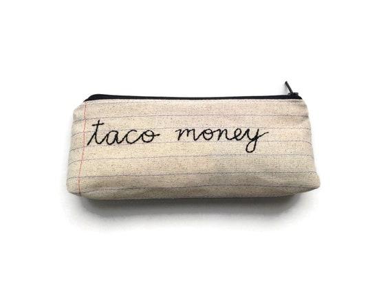 Taco Money Bag Handmade Pencil Case Taco Lovers Gift | Etsy