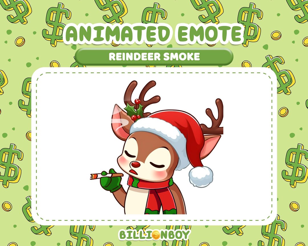 Animated Reindeer Smoke Emote for Twitch, Youtube and Discord - Smoking ...