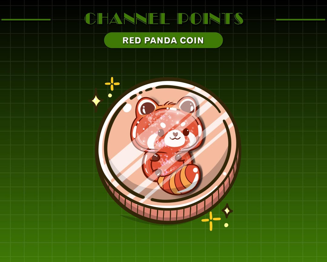 Red Panda Coin Twitch Channel Point Icon| Red Panda Reward Badges ...