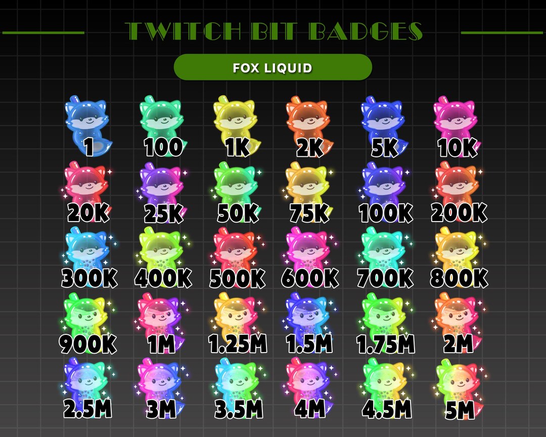 30xfire Fox Bubble Tea Bit Badges| Fox Bit Badges | Twitch Badges ...