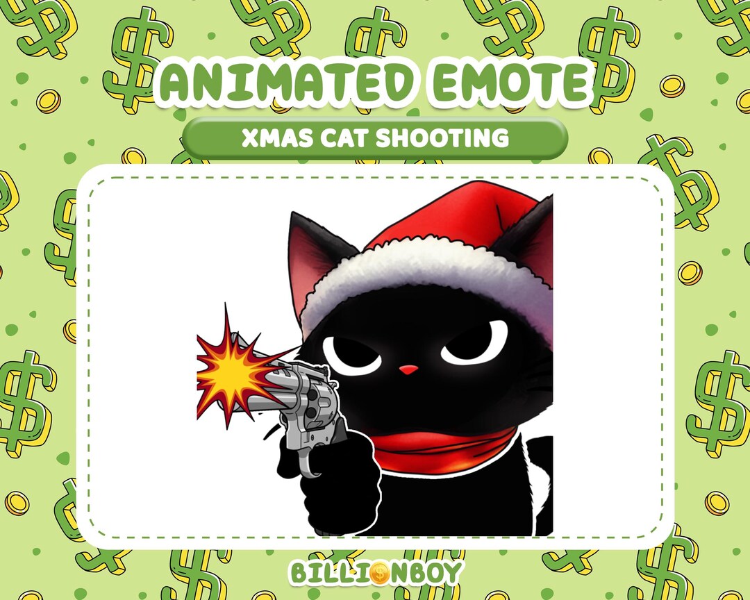 Animated Xmas Cat Shooting Emote for Twitch, Youtube and Discord ...