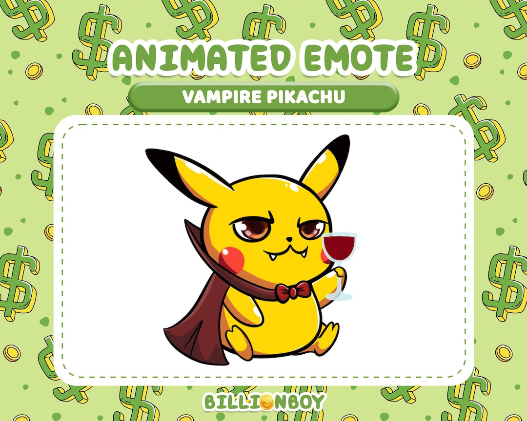 Animated Vampire Pikachu Emote for Twitch, Youtube, Discord | Horror ...