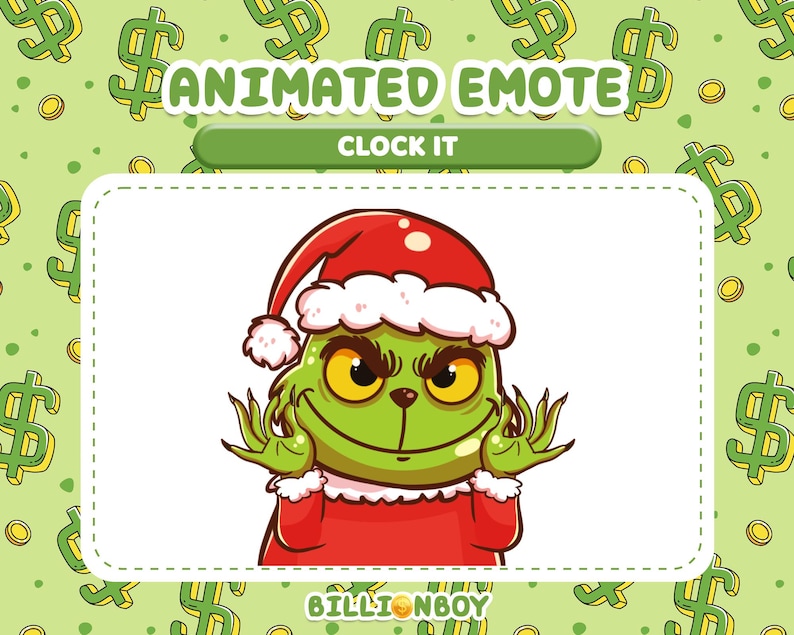 Animated Emote Twitch: Grinch Hand Clock It - Meme Emote for Christmas ...