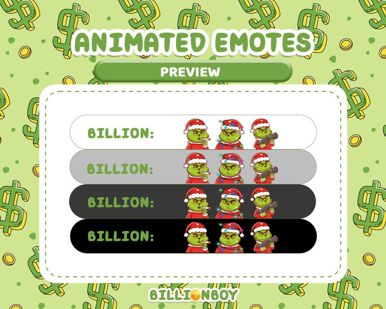 Animated Grinch Emotes for Twitch, Youtube, Discord, Kick | Funny ...