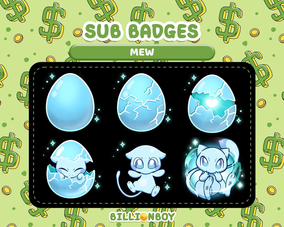 Blue Mew Sub Badges for Twitch, Youtube, Discord| Pokemon Streamer ...