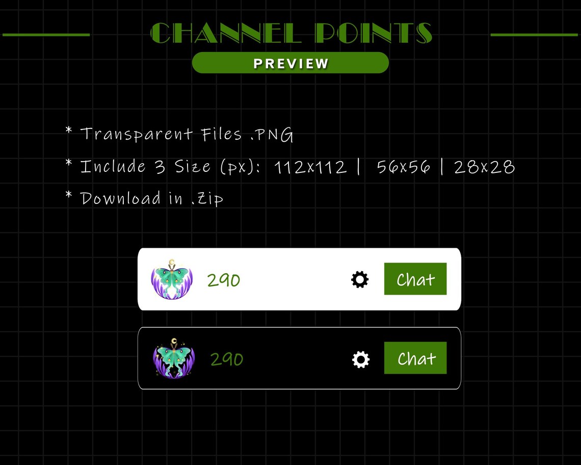 Luna Moth Channel Point Icon | Cute Twitch Reward | Moth-themed ...