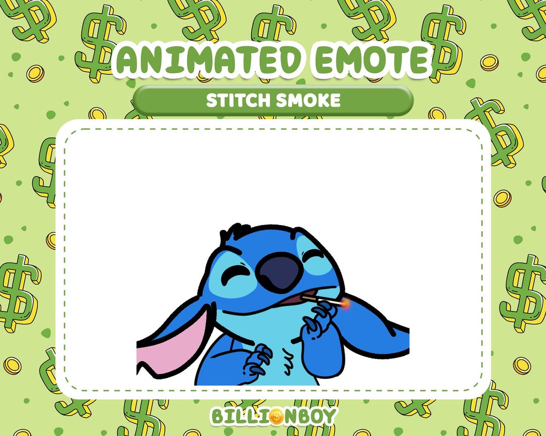 Animated Stitch Smoke Emote | Twitch-discord- Youtube Streaming Emote ...