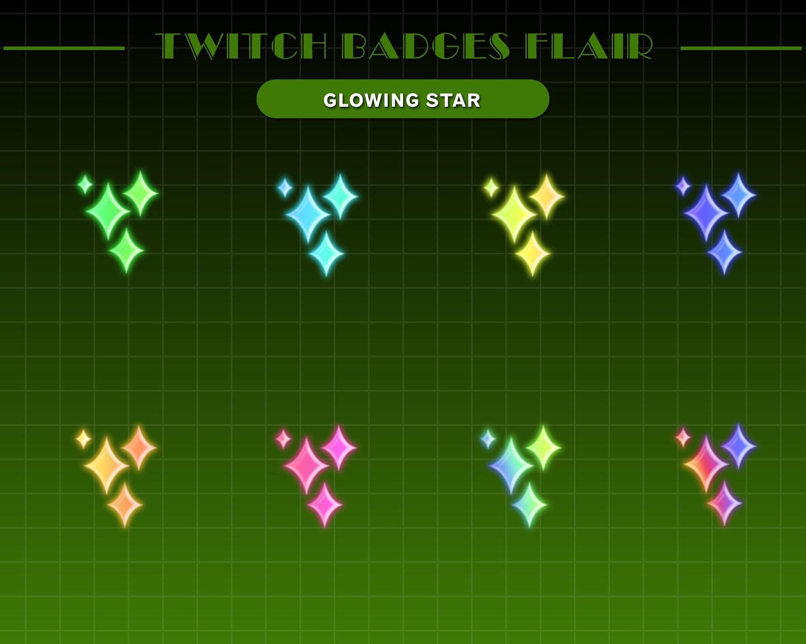 Sparkling Star Twitch Sub Badges – Celestial Flair (digital Download ...
