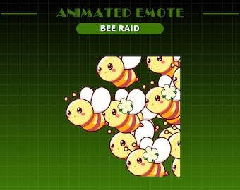 Animated Raid Bees Emote | Buzzing Bee Swarm | Twitch-discord Streaming Emote | Cute Raid Alert ...