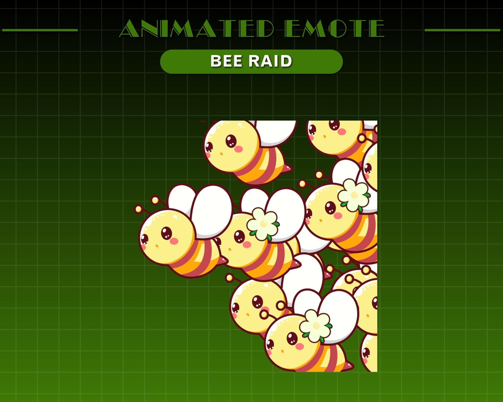 Animated Raid Bees Emote | Buzzing Bee Swarm | Twitch-discord Streaming ...