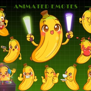 Animated Banana Emotes for Twitch, Youtube, Discord, Kick | Funny Emote ...