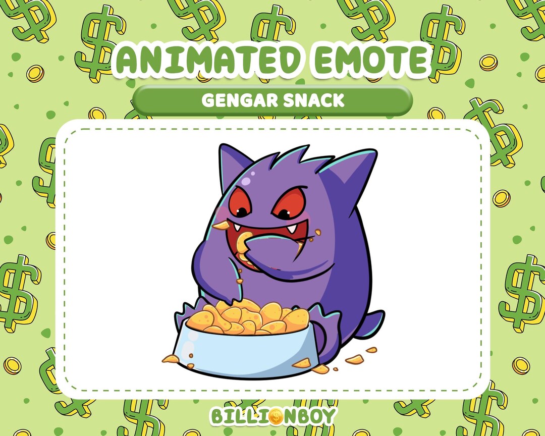 Animated Emote: Gengar Eat Chips | Pokemon Emoji for Twitch, Youtube ...