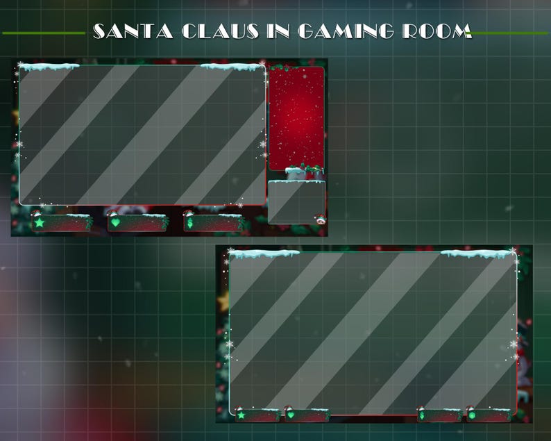 Animated Santa Claus in Christmas Gaming Room Stream Overlay Package ...