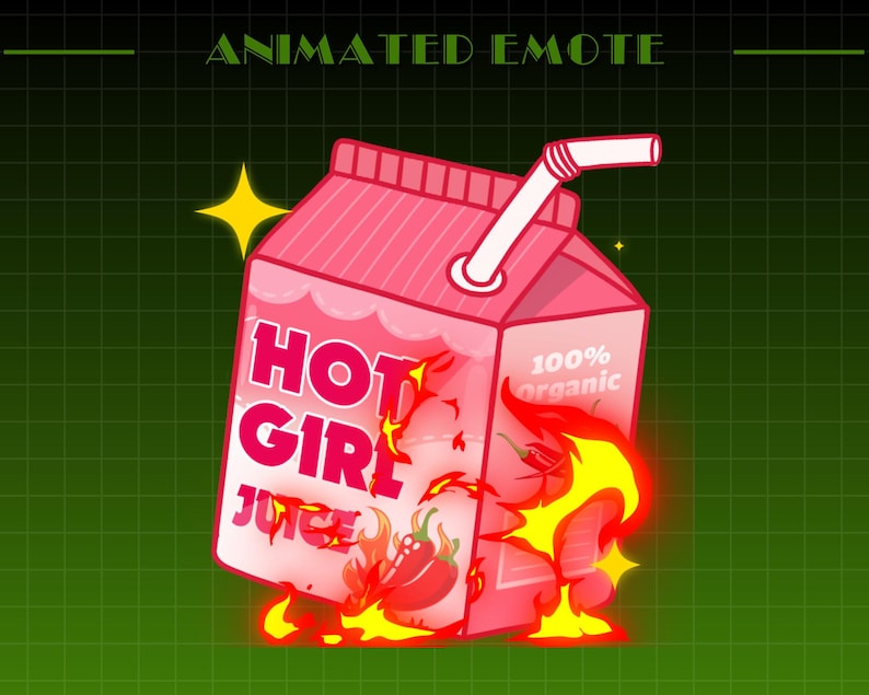Hot Girl Juice Animated Emote | Funny Meme Emote | GIF and WEBM for ...