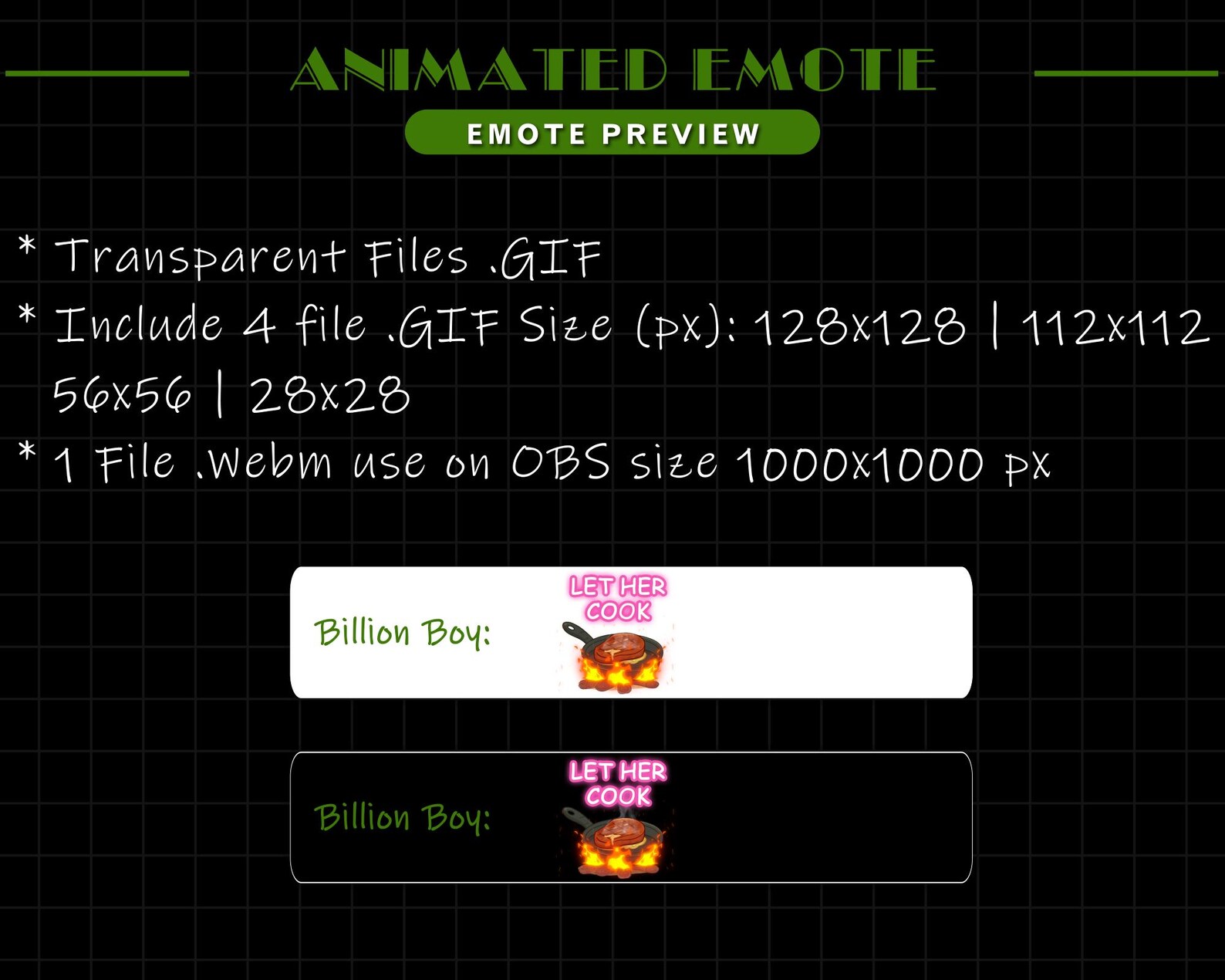 Let Her Cook Animated Emote | Funny Meme Emote | GIF and WEBM for ...