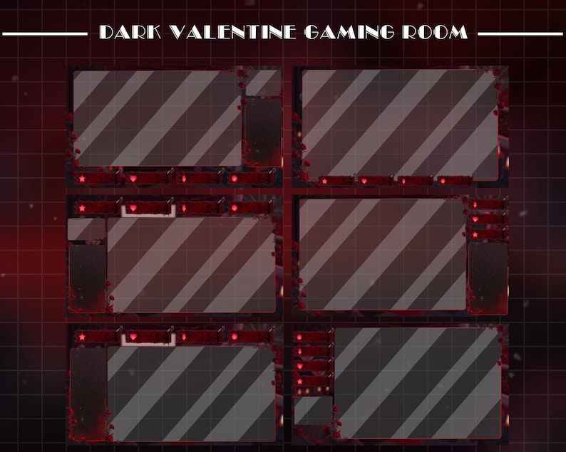 Animated Dark Valentine Gaming Room Stream Package | Gothic Twitch ...