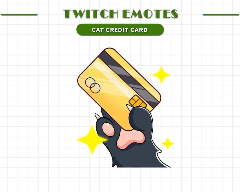Cat Credit Card Twitch Emote | Funny Meme| Kitty Paw Twitch Badges ...