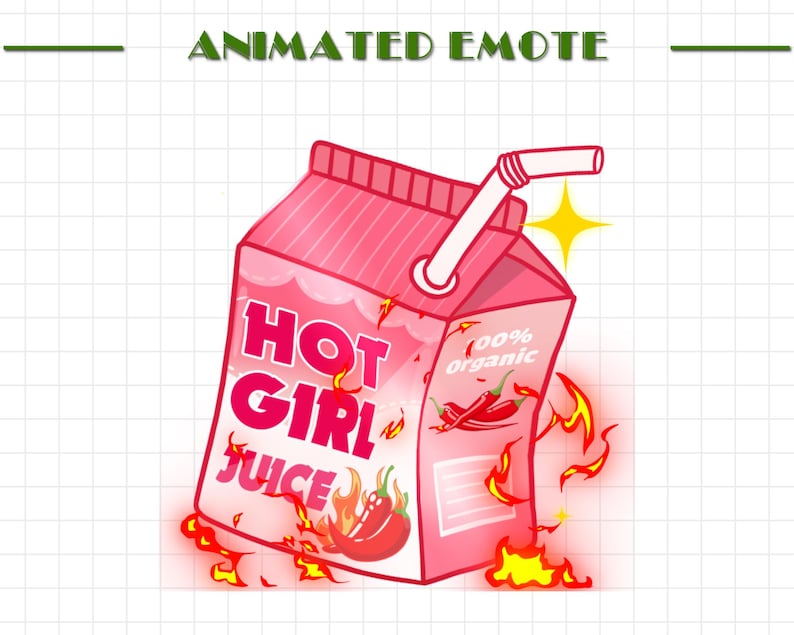 Hot Girl Juice Animated Emote | Funny Meme Emote | GIF and WEBM for ...