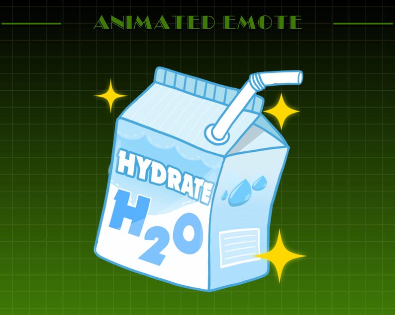 Hydrate H2O Animated Emote | Funny Meme Emote | GIF and WEBM for Twitch ...