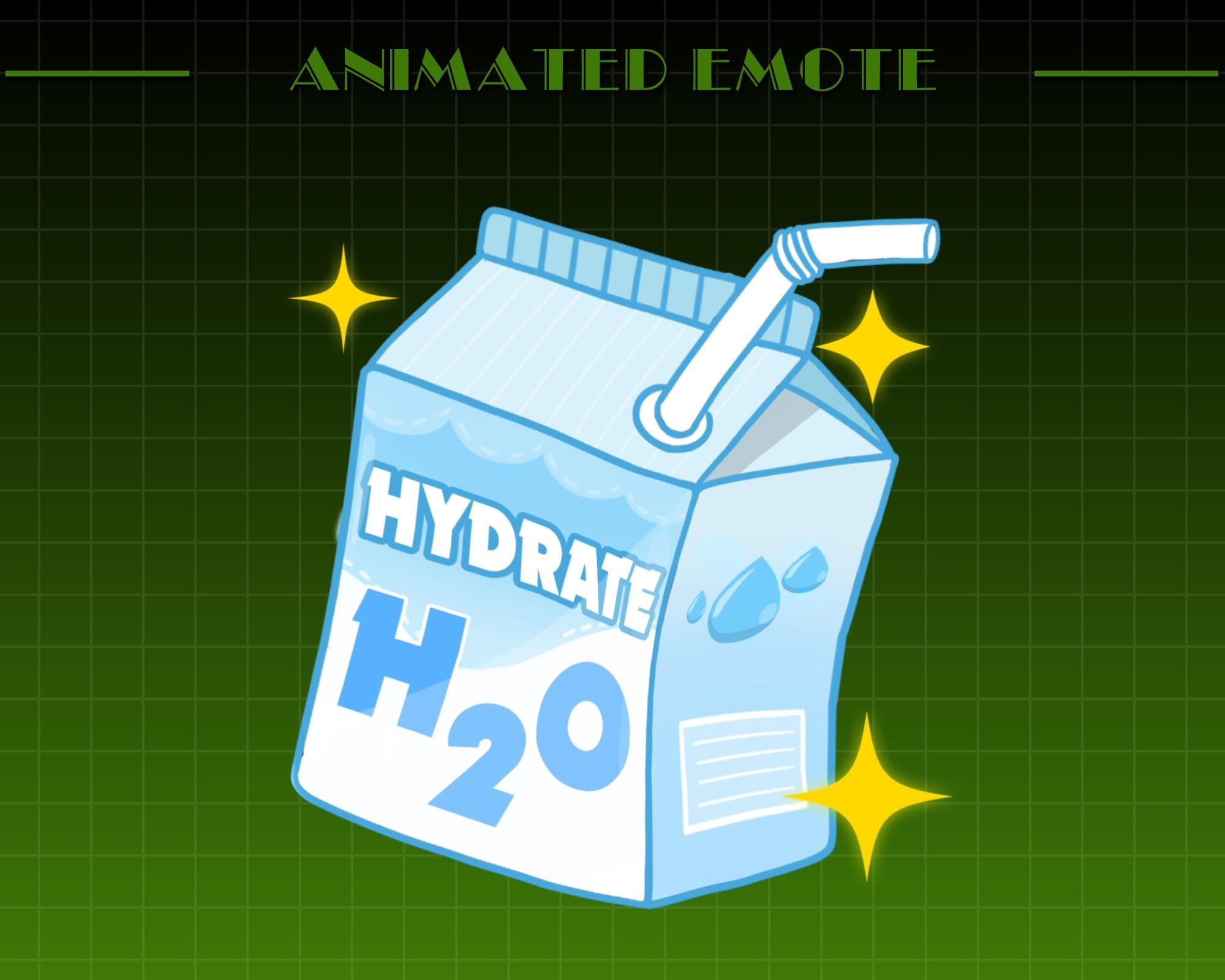 Hydrate H2O Animated Emote | Funny Meme Emote | GIF and WEBM for Twitch ...