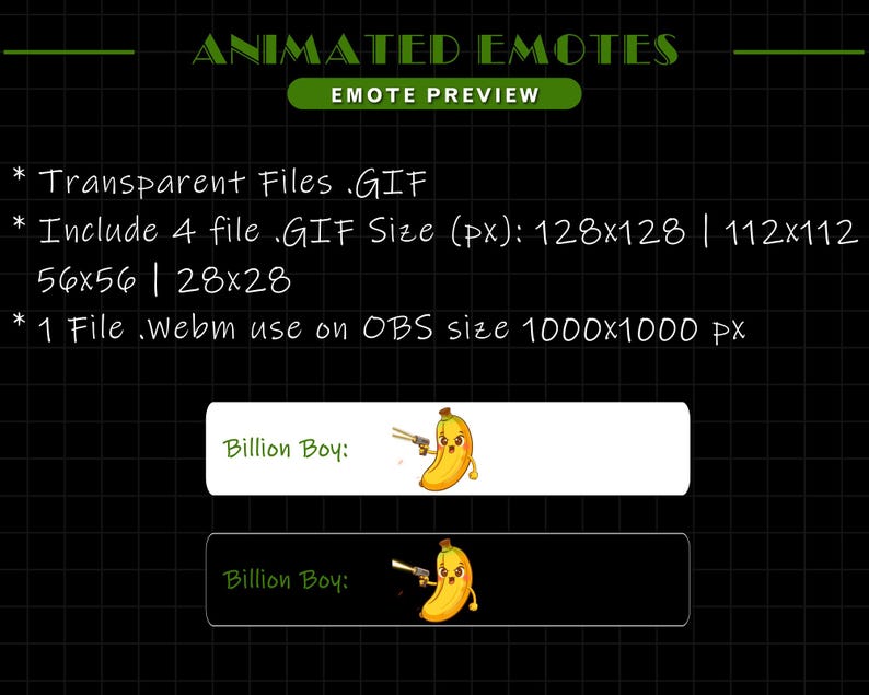 Animated Banana Emotes for Twitch, Youtube, Discord, Kick | Funny Emote ...