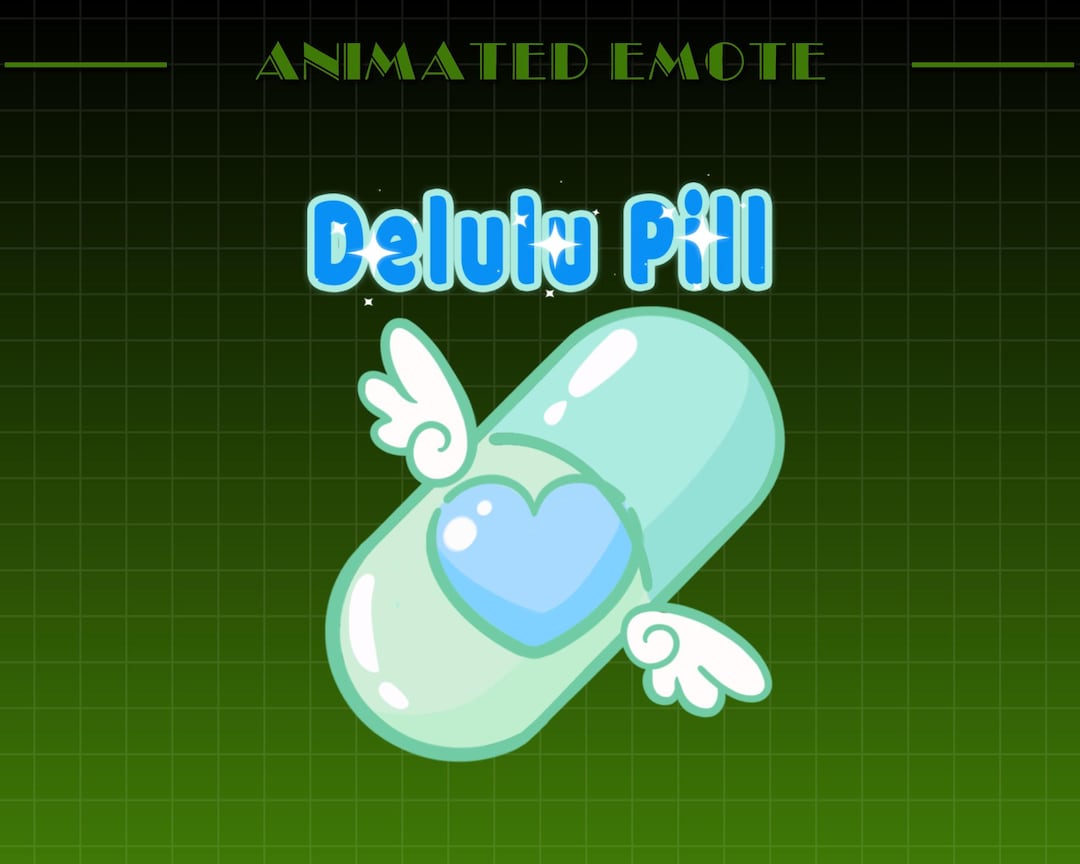 Animated Delulu Pill Emote | Funny Meme Emote | GIF and WEBM for Twitch ...