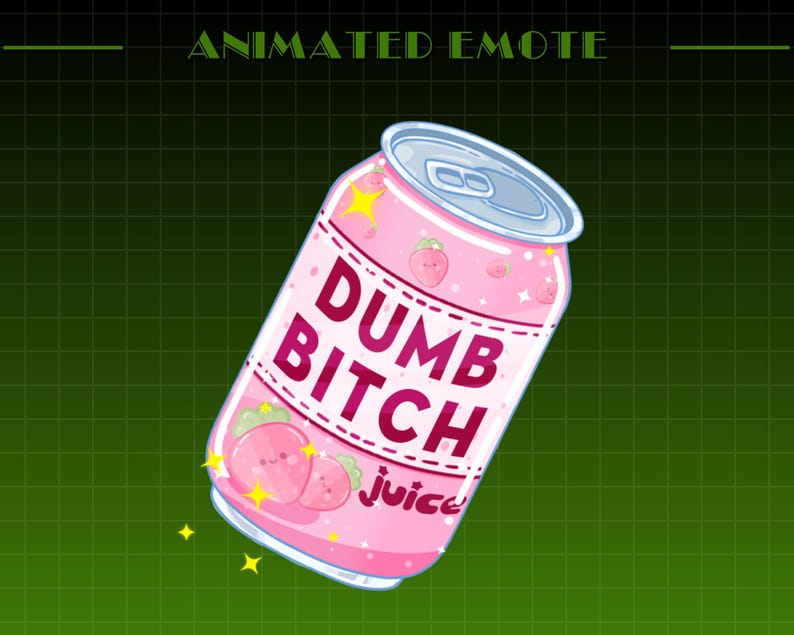 Can of Dumb Bitch Juice Animated Emote | Funny Meme Emote | GIF and ...