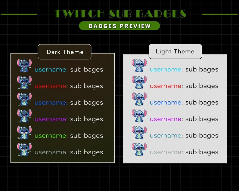 8xstitch Bubble Tea Sub Badges| Stitch Sub Badges | Twitch Bit Badges ...