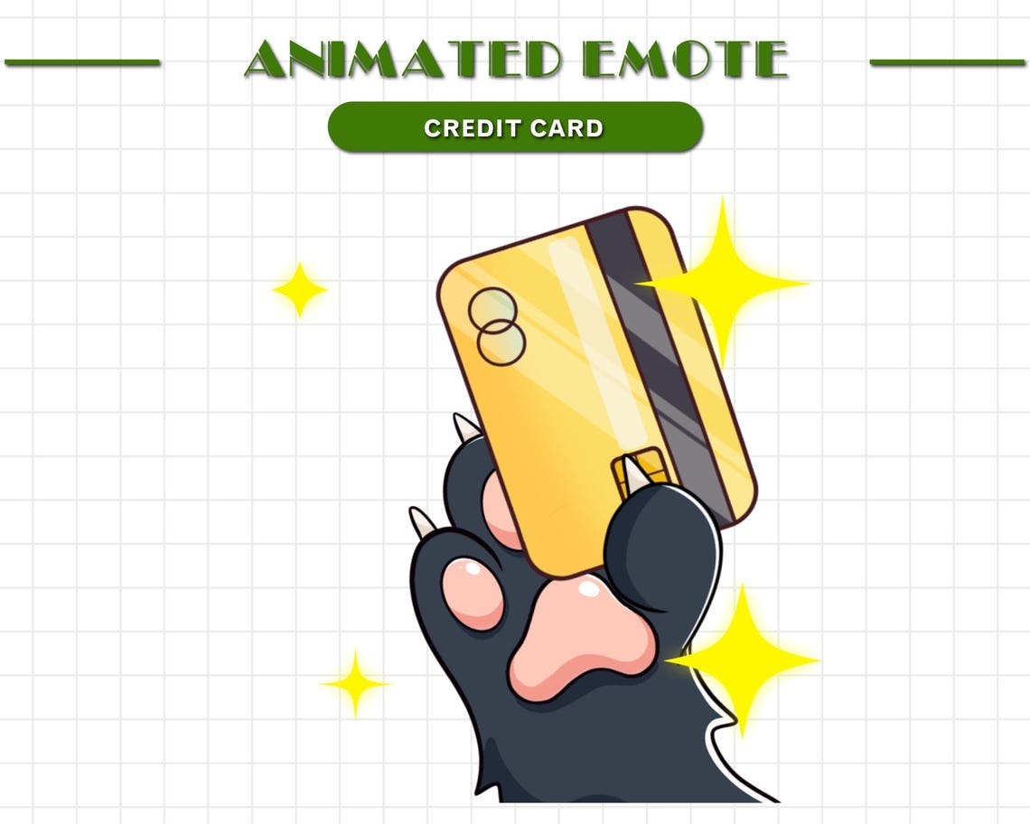 Animated Cat Credit Card Emote | Emoji for Twitch, Discord, Kick ...