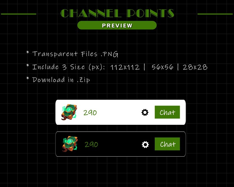 Green Grimoire Twitch Channel Point Icon | Spellbook Reward Badges ...