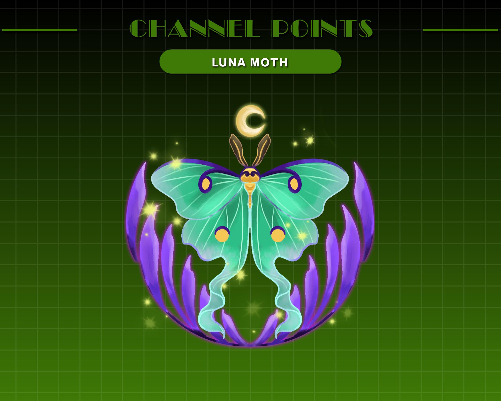 Luna Moth Channel Point Icon | Cute Twitch Reward | Moth-themed ...
