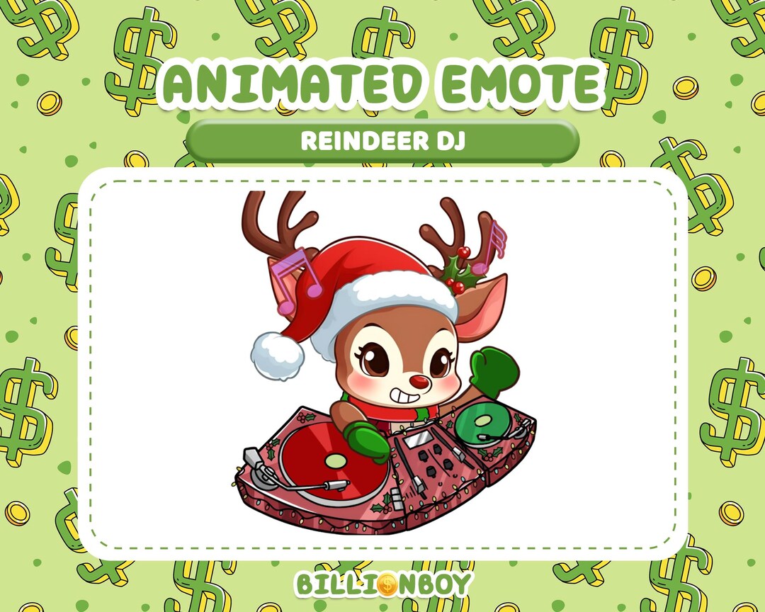 Animated Reindeer DJ Emote for Twitch, Youtube and Discord - Music ...