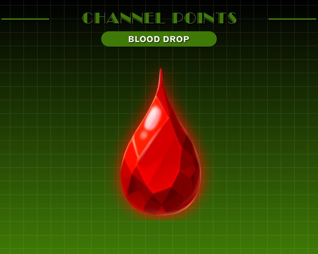 Ruby Gemstone Blood Drop Channel Point Icon | Stream Emote | Twitch Badges | Channel Point ...
