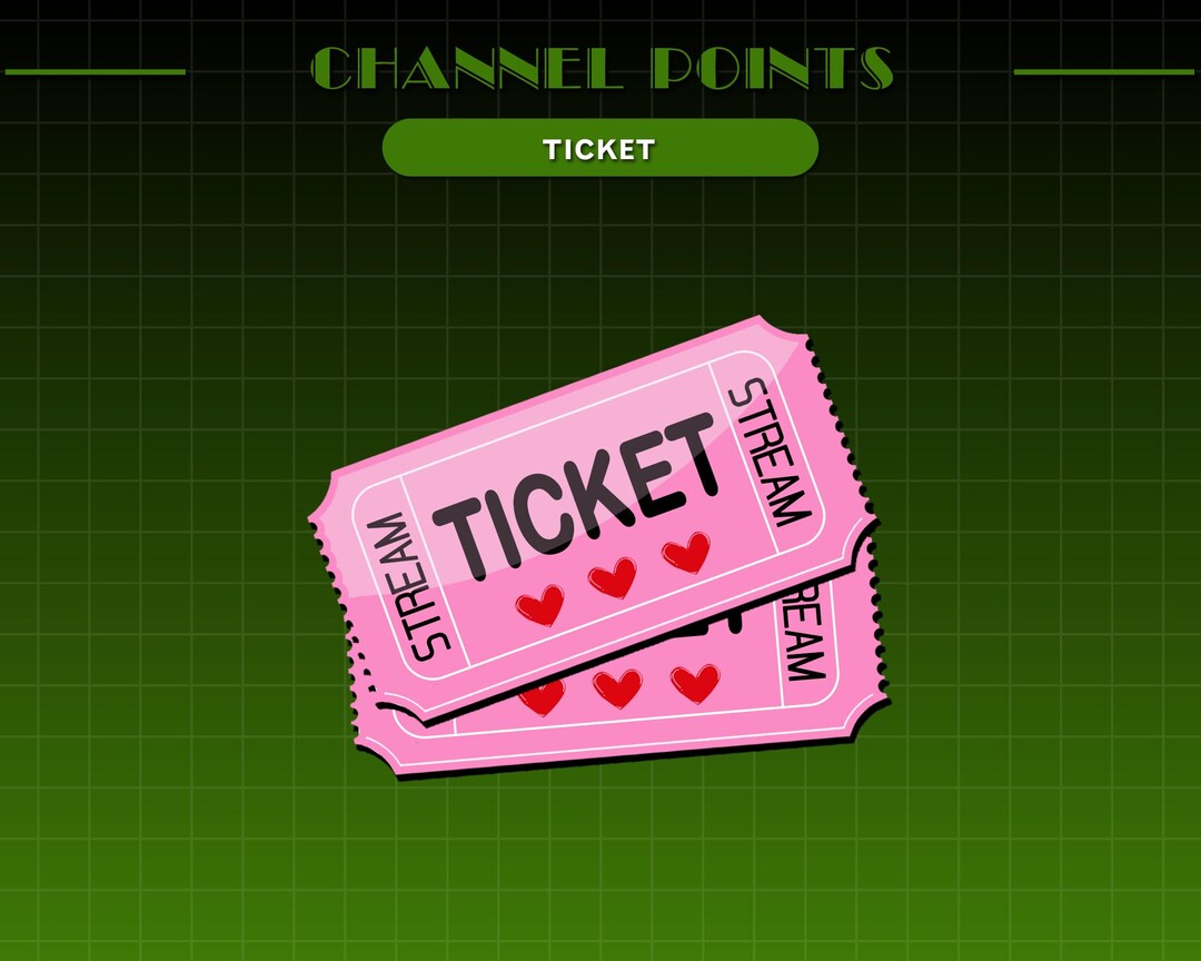 Pink Stream Ticket Twitch Channel Point | Ticket Reward Icon (digital ...