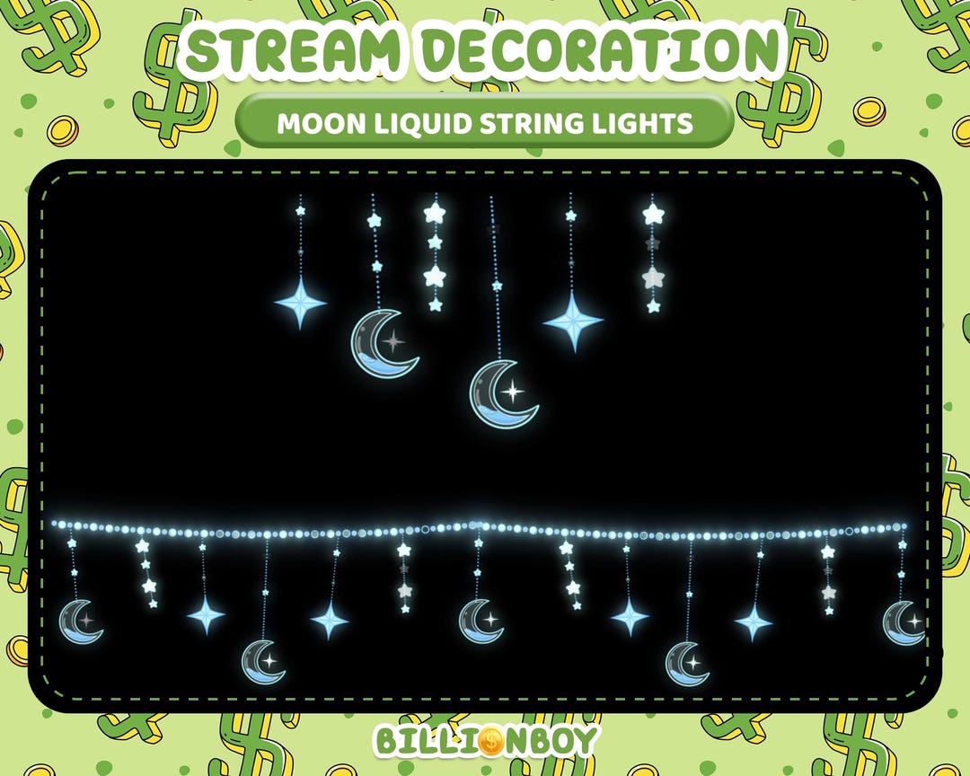 Animated Blue Liquid Moon String Light | Glowing Star Stream Decoration ...