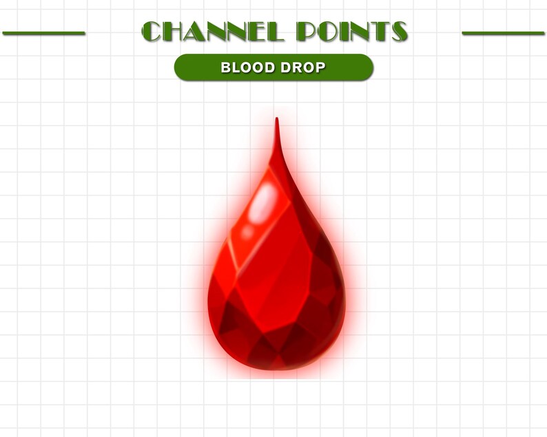 Ruby Gemstone Blood Drop Channel Point Icon | Stream Emote | Twitch ...