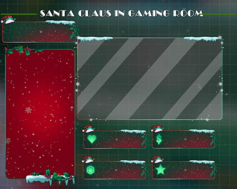Animated Santa Claus in Christmas Gaming Room Stream Overlay Package ...