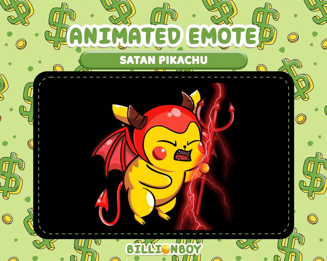 Animated Satan Pikachu Emote for Twitch, Youtube, Discord | Red Evil ...