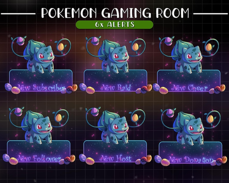 ANIMATED Stream Package: Pokemon Gaming Room Stream Overlay | Pikachu ...