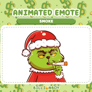 Animated Emote Twitch: Grinch Smoke - Smoking Emoji for Christmas ...