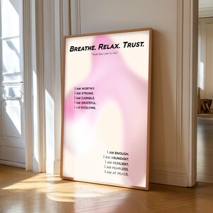 Minimalist Affirmation Wall Art, Motivational Quote Poster, Self-care ...