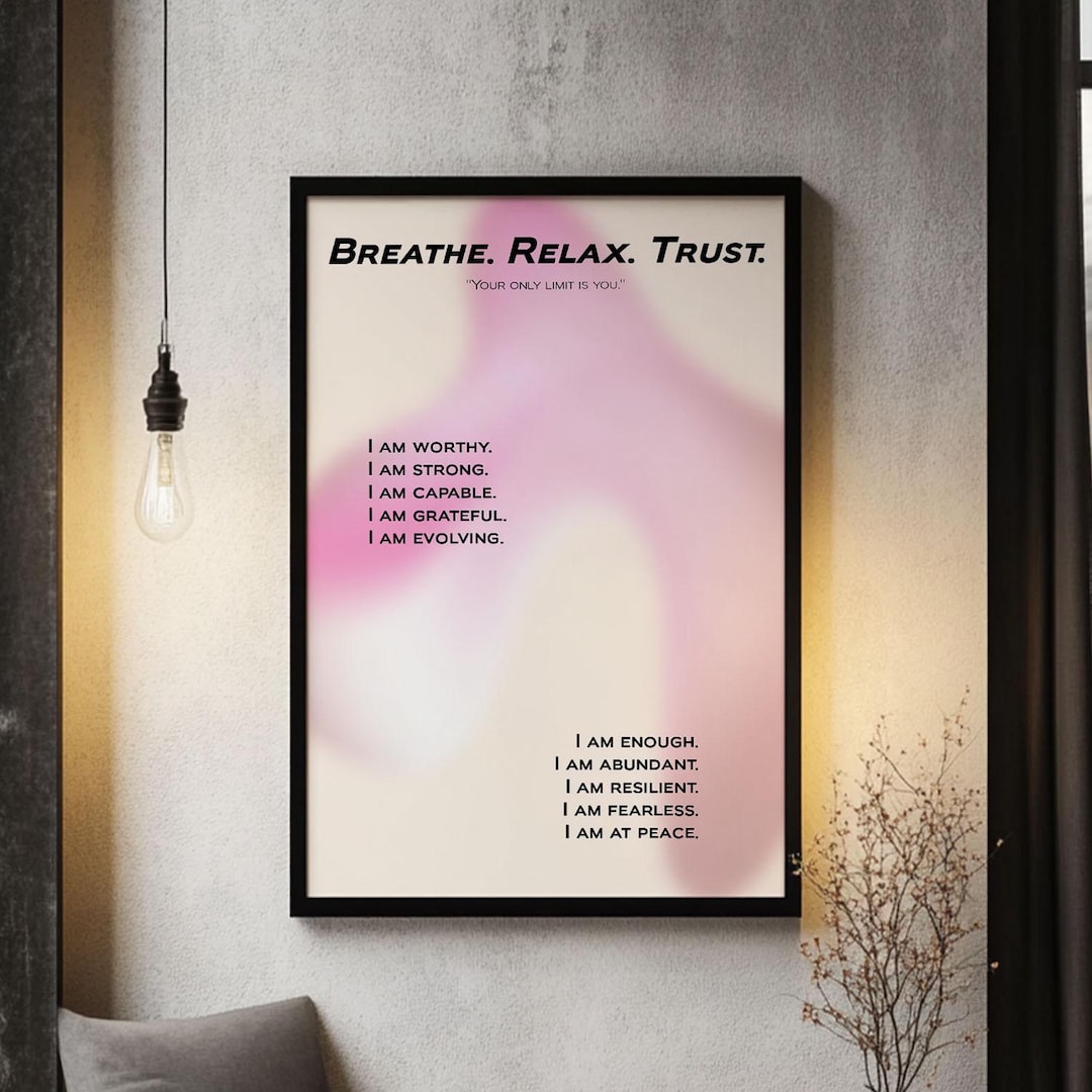 Minimalist Affirmation Wall Art, Motivational Quote Poster, Self-care ...