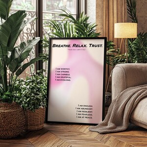 Minimalist Affirmation Wall Art, Motivational Quote Poster, Self-care ...