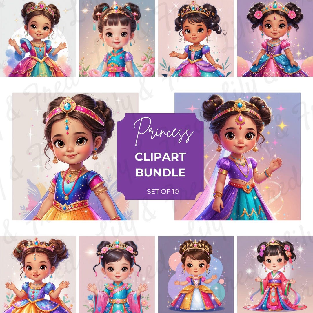 Asian Princess Clipart | Cartoon Girls (digital Download - Etsy