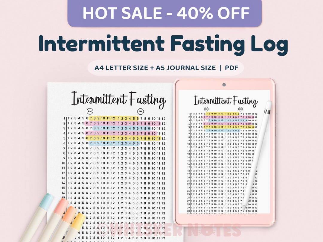 Intermittent Fasting Tracker Printable, Monthly Coloring Tracker PDF ...